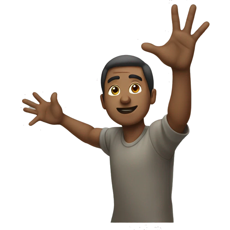 Guy reaching over emoji | AI Emoji Generator