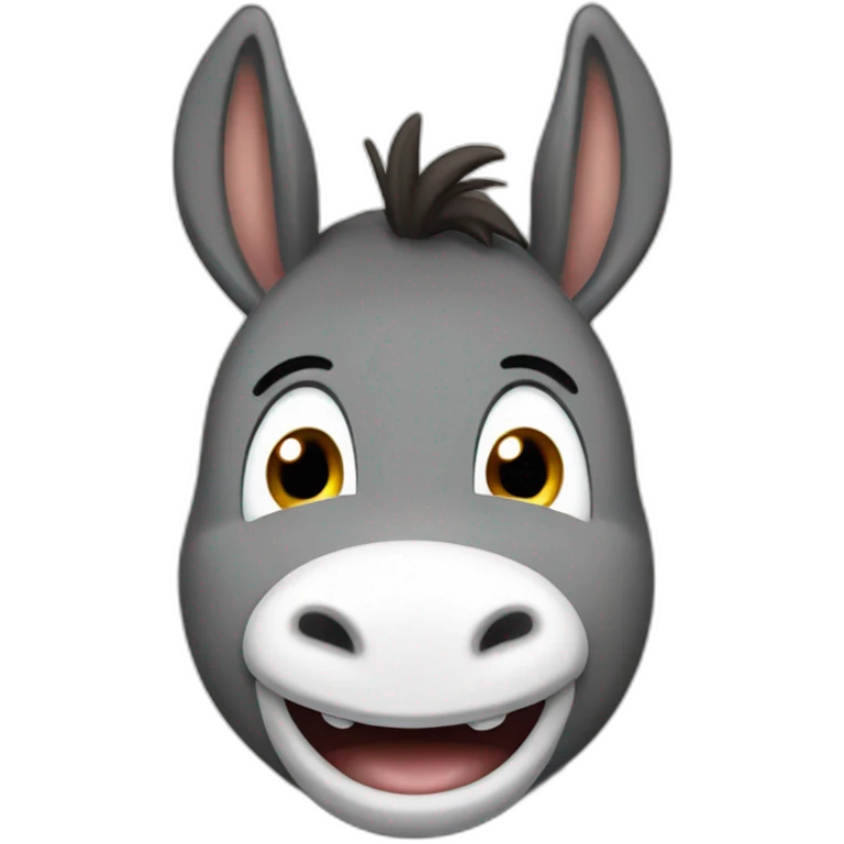 donkey giving a dork smile with big white teeth emoji | AI Emoji Generator