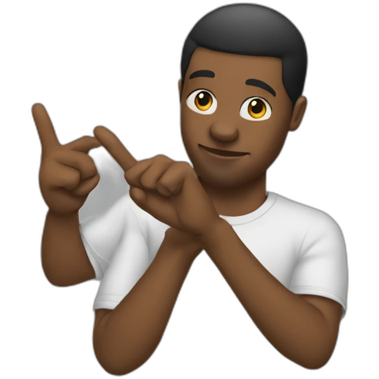 Black man doing gang signs emoji | AI Emoji Generator