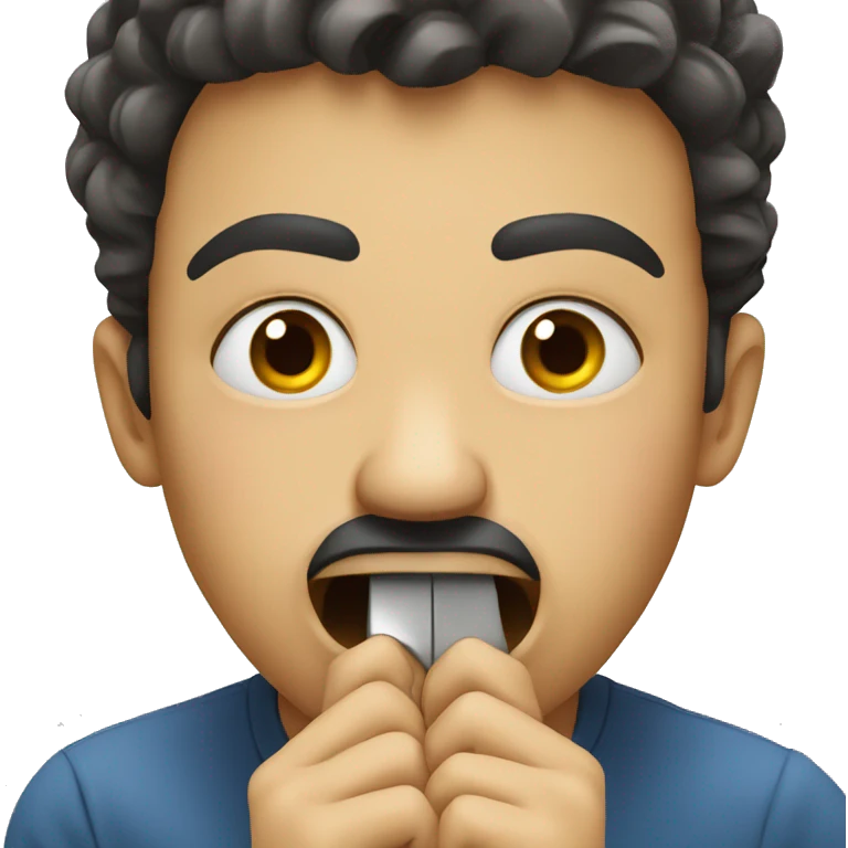 person biting nails in fear emoji | AI Emoji Generator