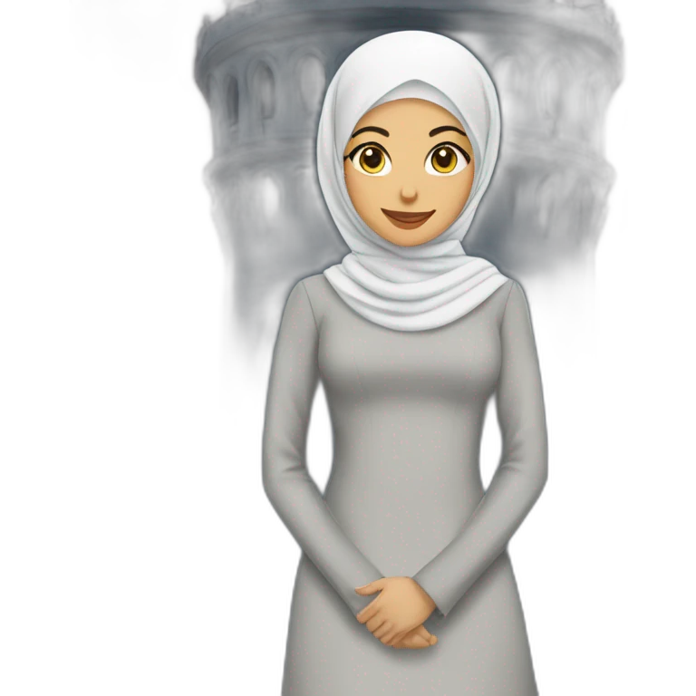 hijabi in tower emoji | AI Emoji Generator