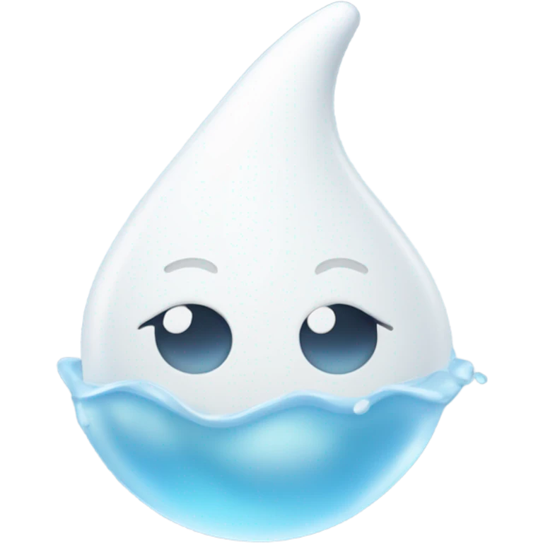 The white milky version of the water splash droplet emoji emoji | AI ...