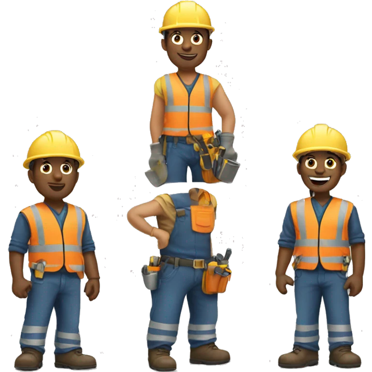 SIX CONSTRUCTION WORKERS emoji | AI Emoji Generator
