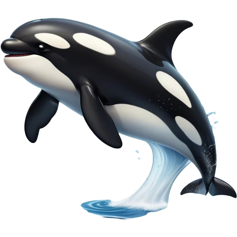 Meme-Worthy Breaching orca Portrait Emoji, Bursting powerfully out of ...