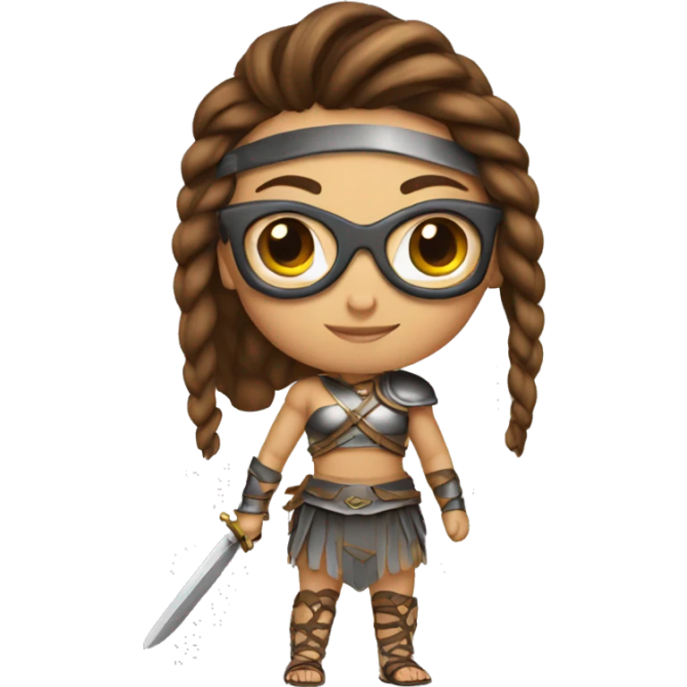 Girl gladiator with braided brown hair and sunglasses emoji | AI Emoji ...