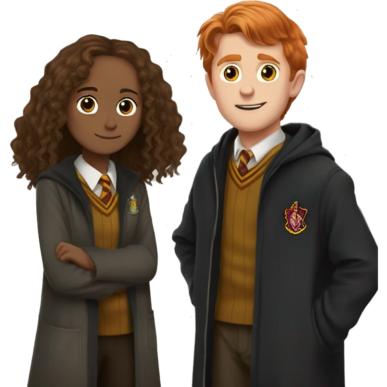 harry potter with hermione granger and ron weasley standing together ...