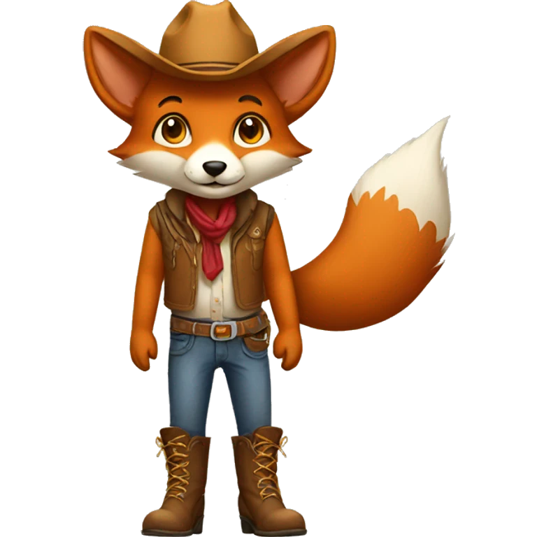 student fox with cowboy boots emoji | AI Emoji Generator