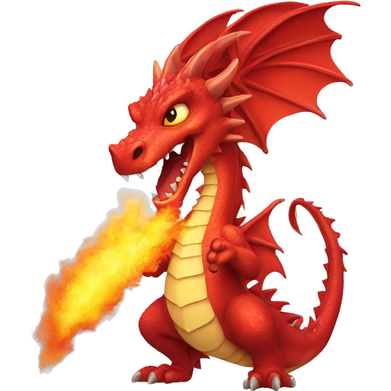 red ferocious dragon breathing fire emoji | AI Emoji Generator