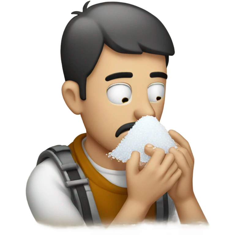 Man sniffing pile of salt emoji | AI Emoji Generator