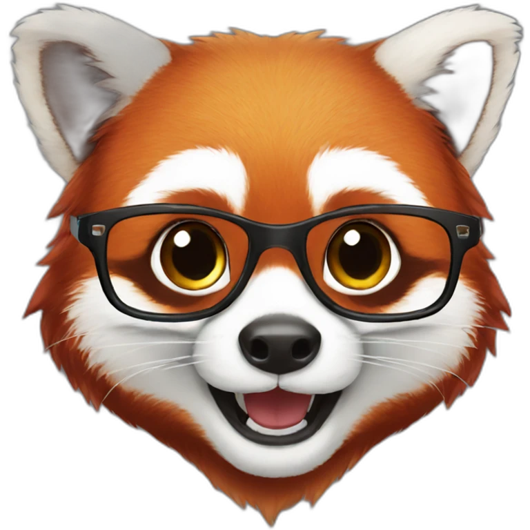 Nerdy red panda emoji | AI Emoji Generator