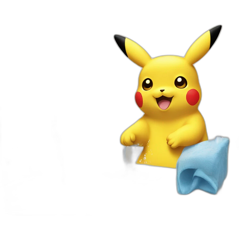 pikachu-washing-hands-with-soap emoji | AI Emoji Generator