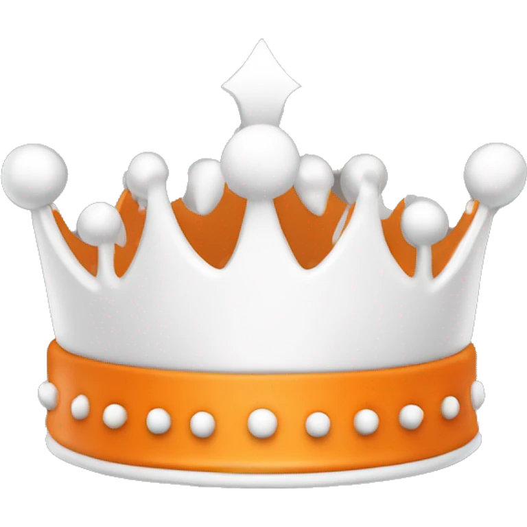 A crown, orange on the upside and white on the downside, add text ...