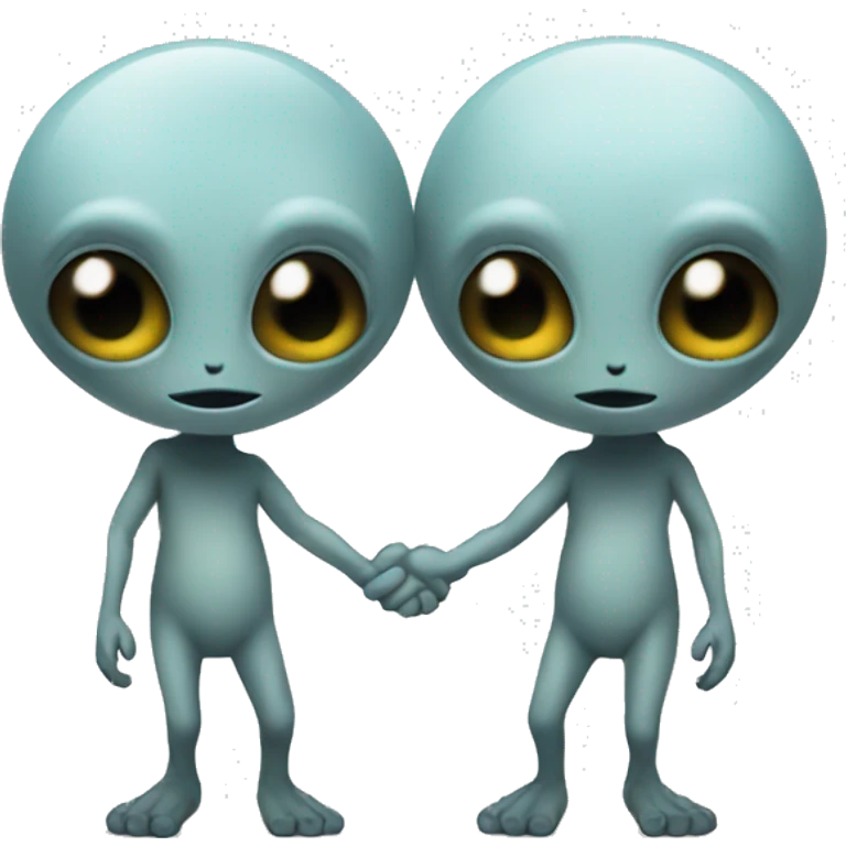 Two aliens holding hands emoji | AI Emoji Generator