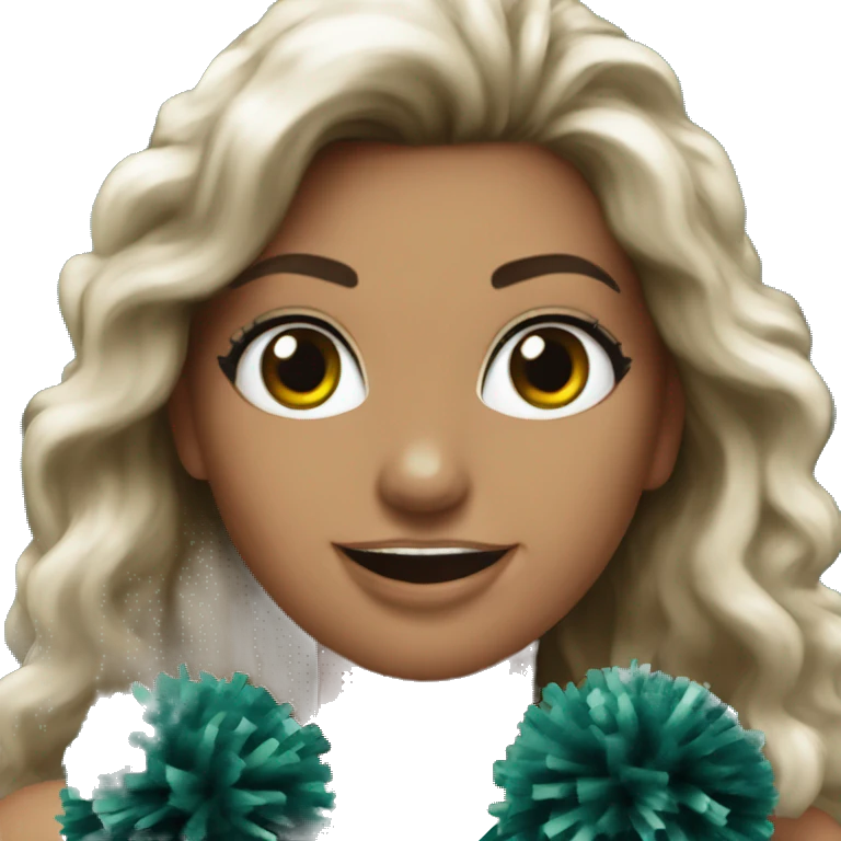 Philadelphia eagles cheerleader with pompoms emoji | AI Emoji Generator