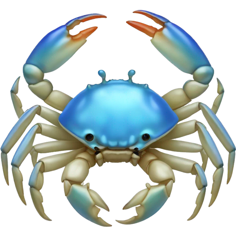 White and blue iridescent crab emoji | AI Emoji Generator