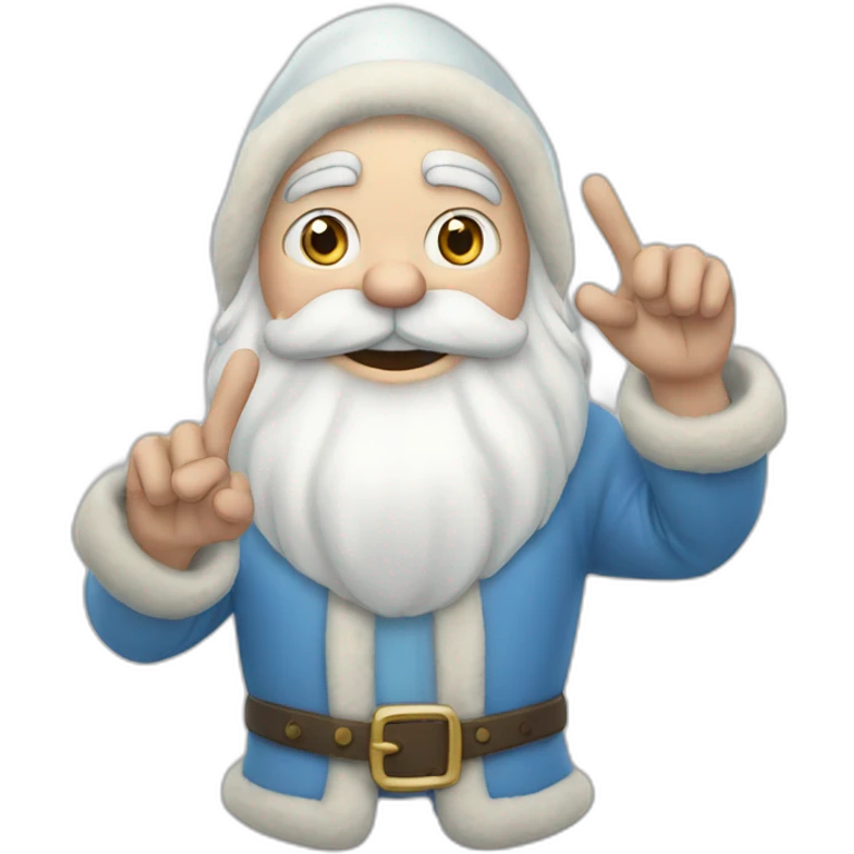 Father Frost shows hand sign of the horns emoji | AI Emoji Generator