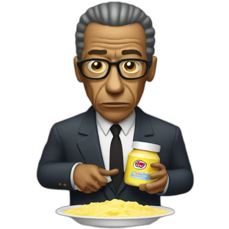 Angry Gus fring holding mayonnaise titled "Mayonnaise" emoji | AI Emoji ...
