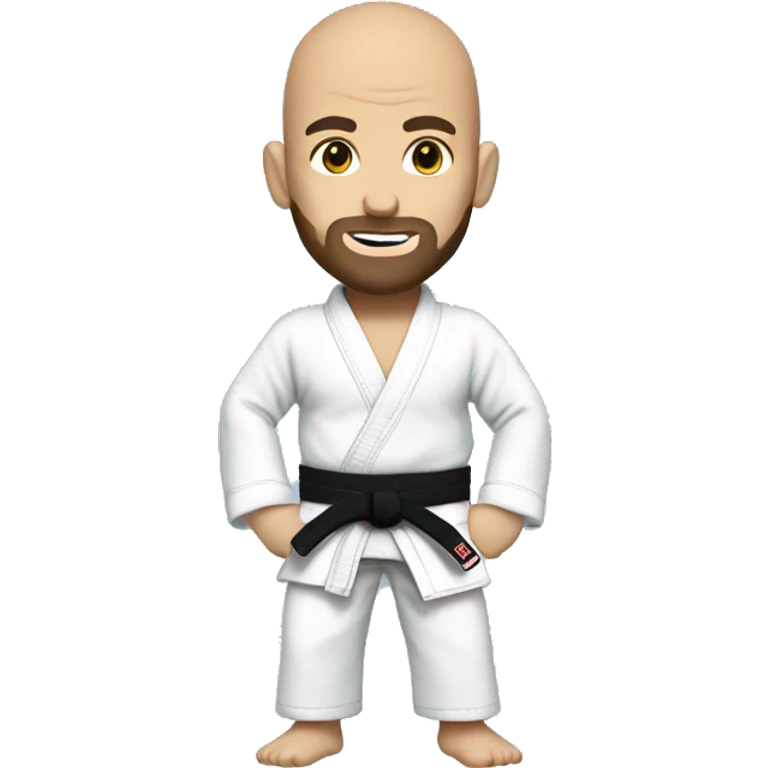 Full body bald with beard Jiu Jitsu Blue belt emoji | AI Emoji Generator