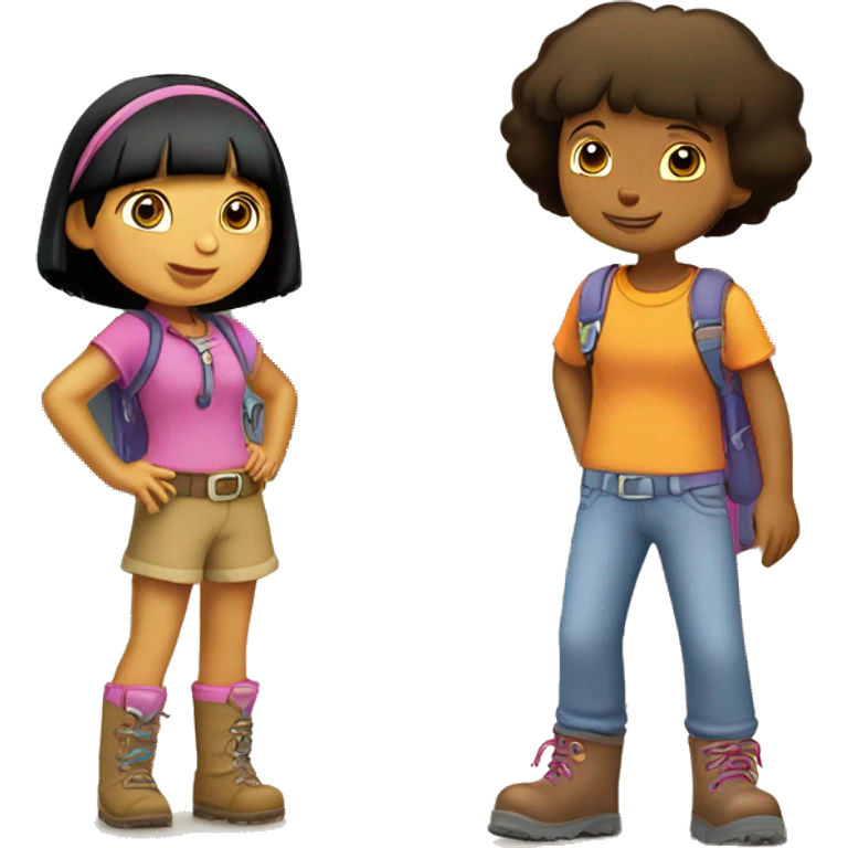 Dora the Explorer and boots emoji | AI Emoji Generator