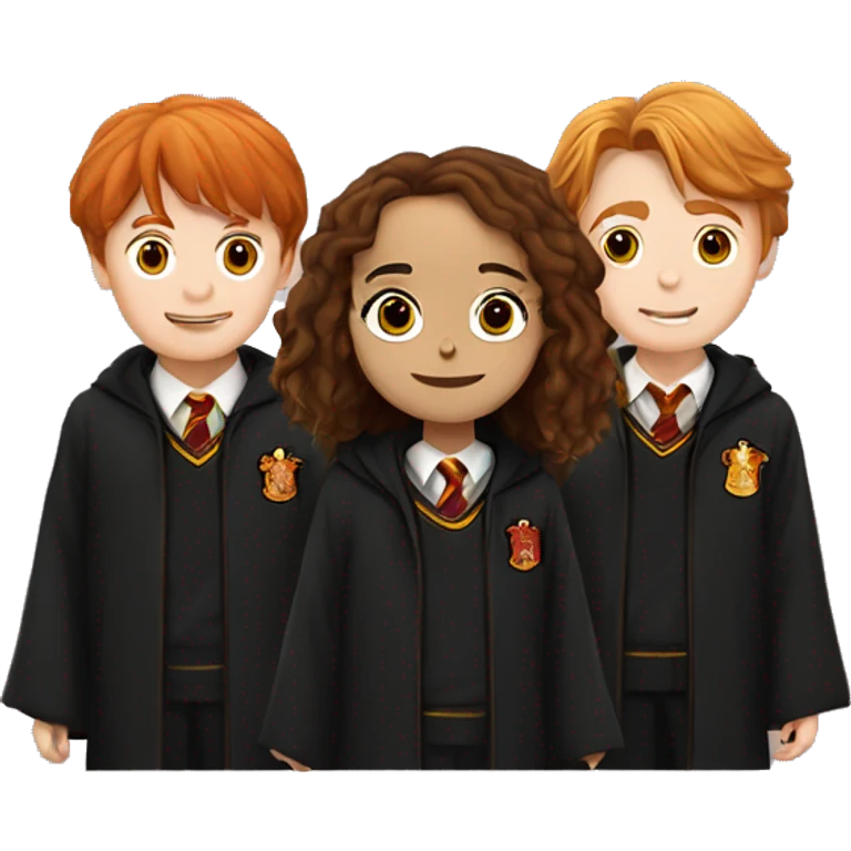 Harry Potter with Hermione Granger and Ron Weasley emoji | AI Emoji ...