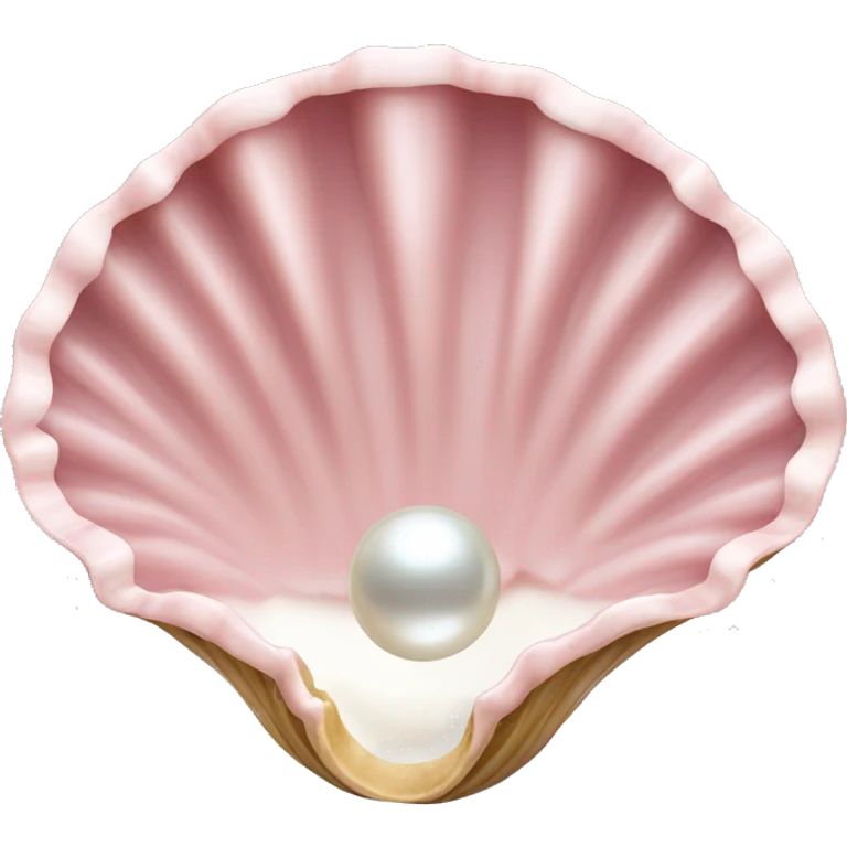 Pale Pink clamshell with pearl inside the open shell emoji | AI Emoji ...