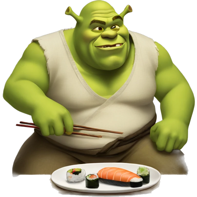 Shrek comiendo sushi emoji | AI Emoji Generator