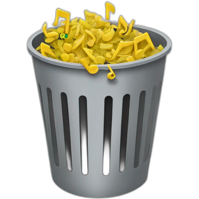 music notes in the trash bin emoji | AI Emoji Generator