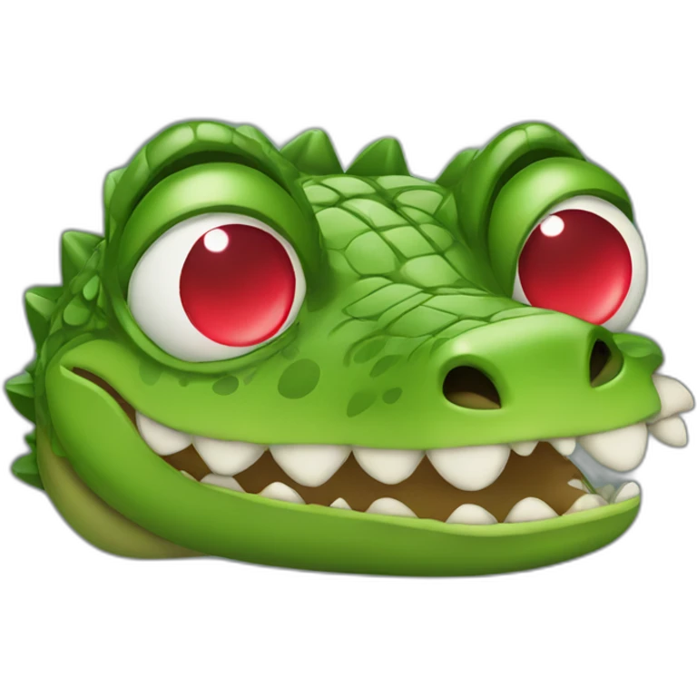 crocodile with heart red eyes emoji | AI Emoji Generator
