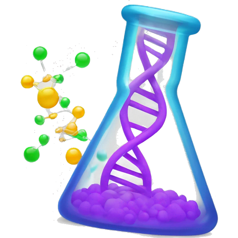 DNA in an Erlenmeyer flask emoji | AI Emoji Generator