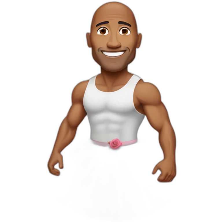 Dwayne Johnson en tutu rose emoji | AI Emoji Generator