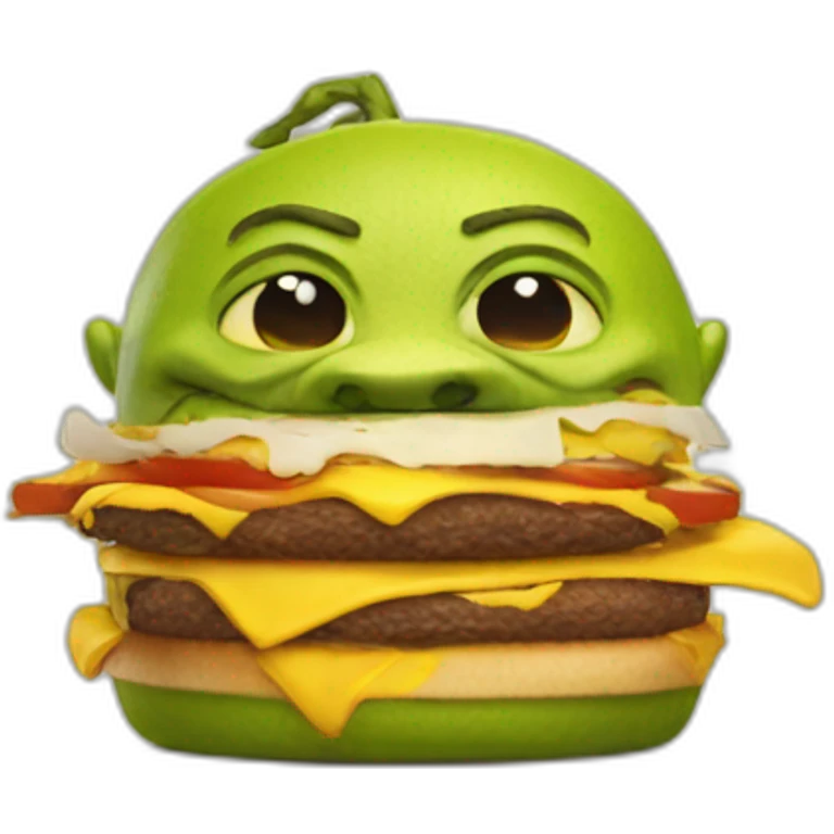 shrek eating burger emoji | AI Emoji Generator