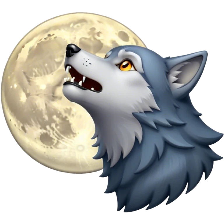 Wolf howling at moon emoji | AI Emoji Generator