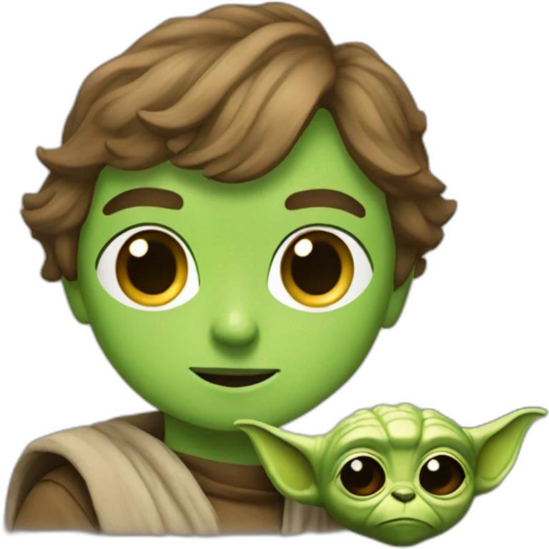 luke with yoda emoji | AI Emoji Generator