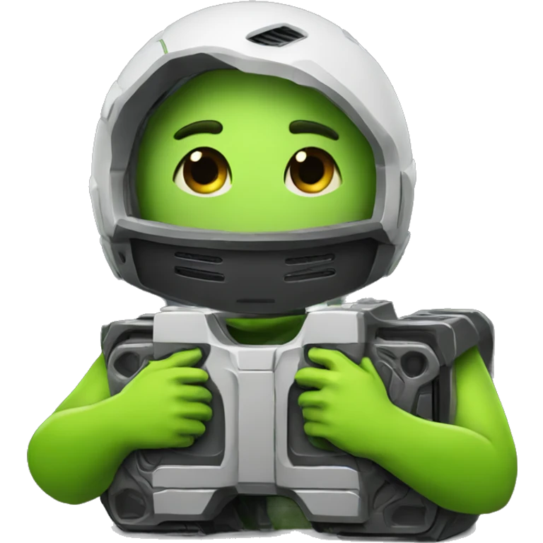 friendly emoji hugging an NVIDIA gpu emoji | AI Emoji Generator