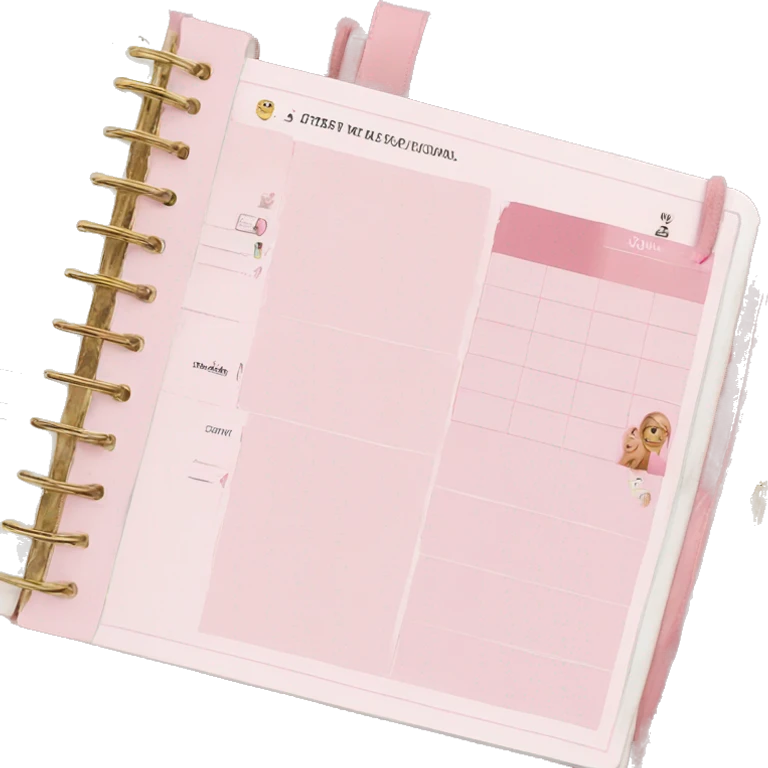 Sophisticated Pink Day Planner emoji | AI Emoji Generator