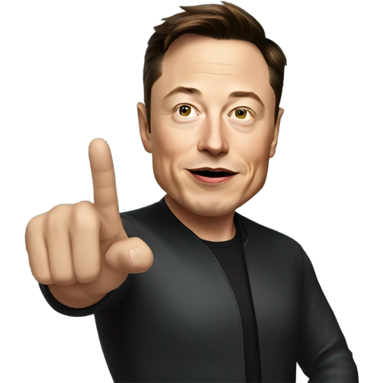 Elon musk pointing with index finger emoji | AI Emoji Generator
