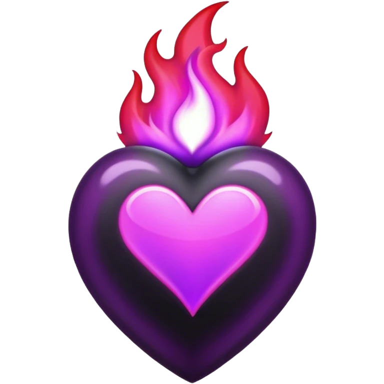 Black heart purple flame red trim emoji | AI Emoji Generator