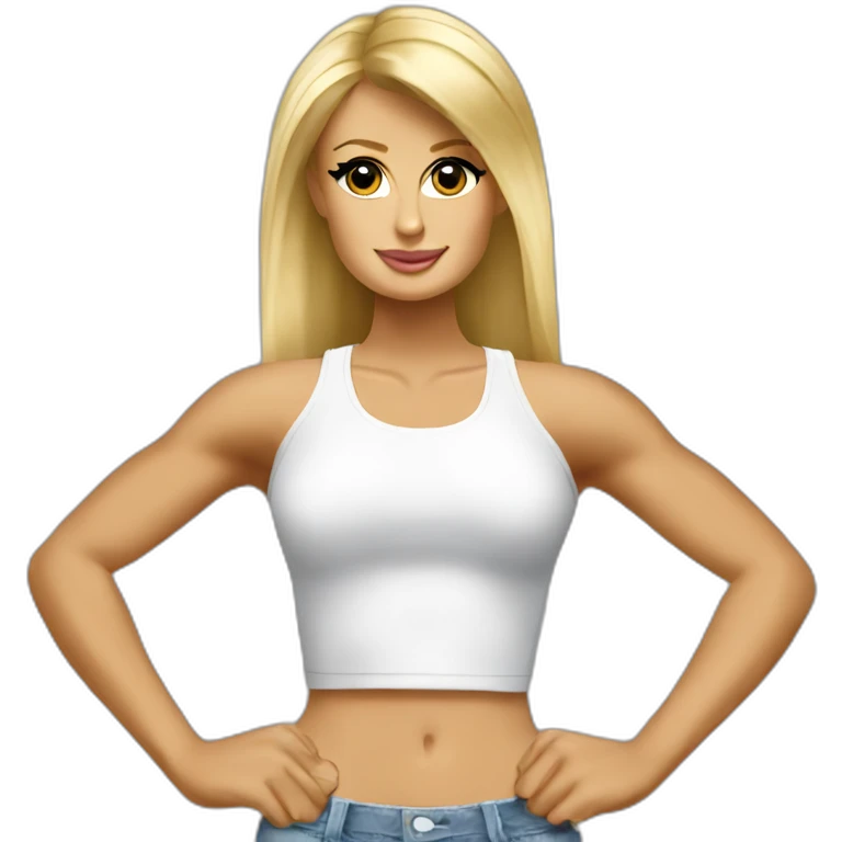 Paris Hilton Muscular emoji | AI Emoji Generator