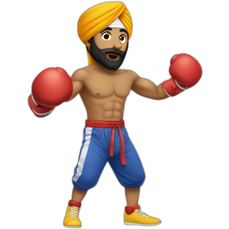 A sikh doing boxing emoji | AI Emoji Generator