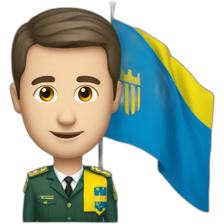 Zelensky with Ukraine flag emoji | AI Emoji Generator