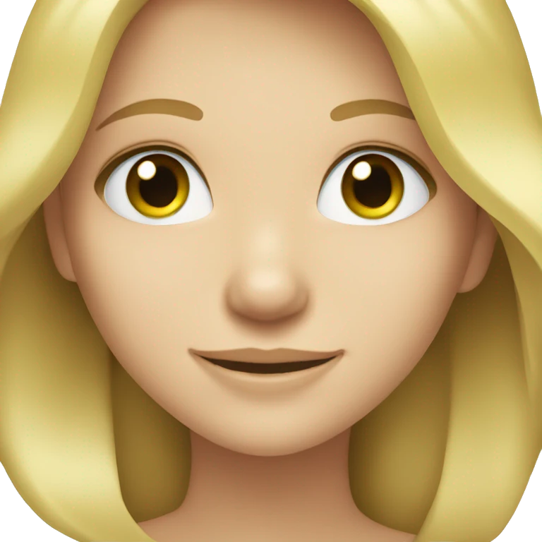 smiling girl with blonde hair green eyes emoji | AI Emoji Generator