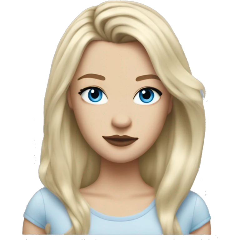 realistic white blonde girl blue eyes full lips with harry styles emoji ...