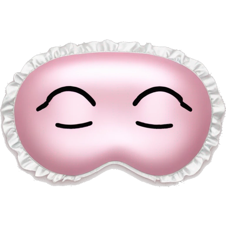 Light pink Frilly satin sleep mask no eyes emoji | AI Emoji Generator