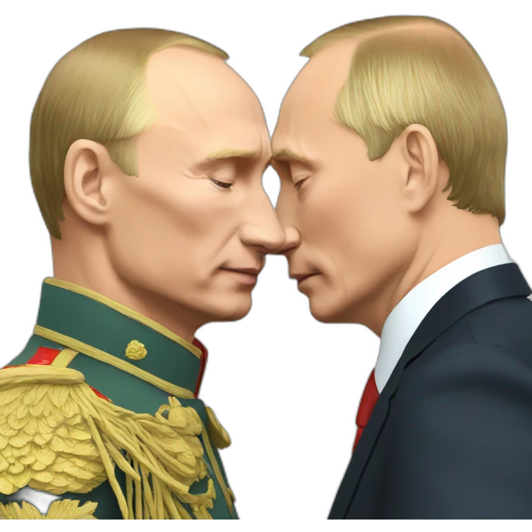 Putin kissing Putin emoji | AI Emoji Generator
