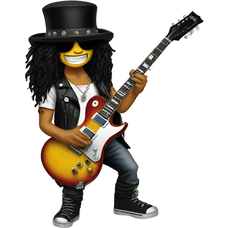 slash from guns n’ roses smiley emoji | AI Emoji Generator