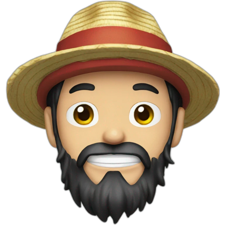 Luffy with beard emoji | AI Emoji Generator
