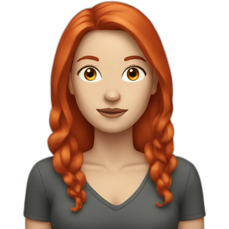 White woman with long red hair emoji | AI Emoji Generator