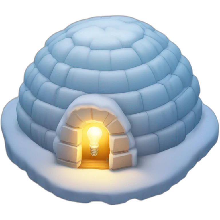 igloo with idea bulb glowing emoji | AI Emoji Generator