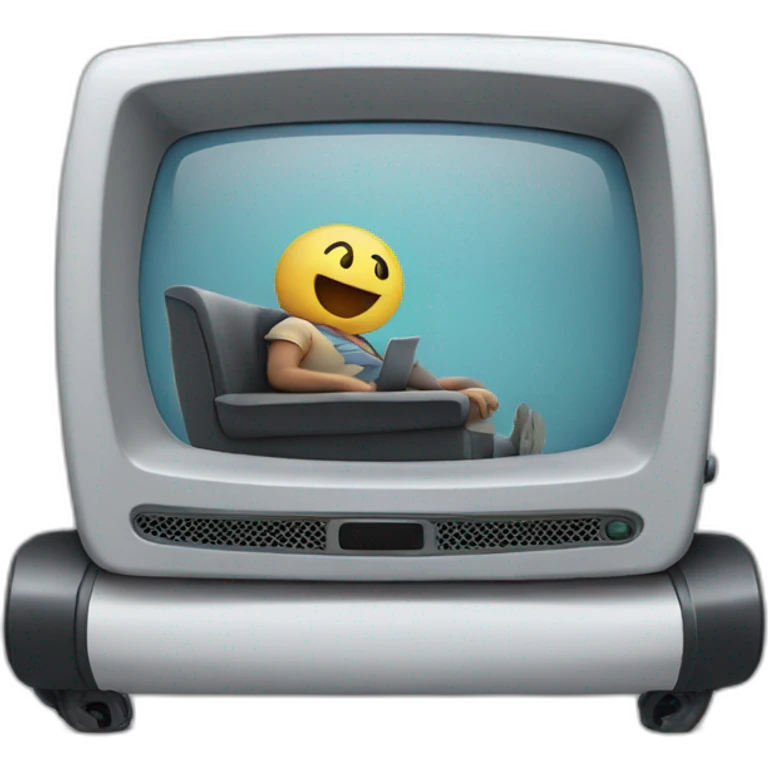 trampoline tractor watching TV emoji | AI Emoji Generator