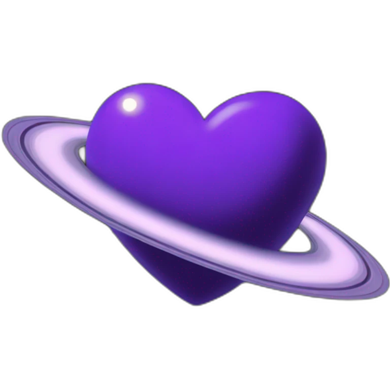 Purple heart shape Saturn emoji | AI Emoji Generator